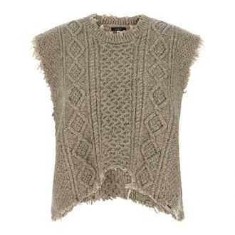 R13 Boyfriend Cable Vest - - Knitwear - Damen - Grau - S
