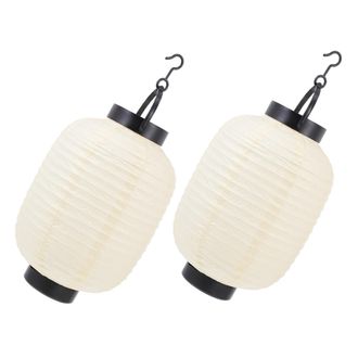 UPKOCH Faltbare japanische Laterne aus Papier, 2 St&uuml;ck, f&uuml;r Au&szlig;endekoration, traditioneller Stil, mit Licht, 29 x 15 cm, perfektes Geschenk f&uuml;r japanische Pa