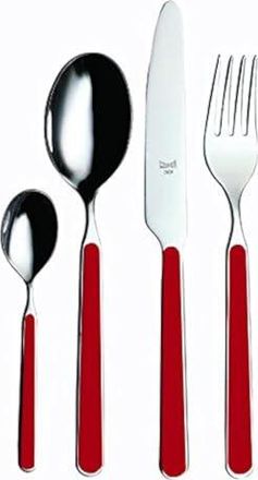 Mepra Mepra SPA 10S722024 Besteckgarnitur, Design Millenium Rot, 24-teilig