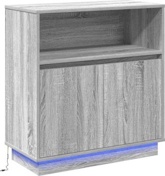 vidaXL Buffet avec led Gris Sonoma 71x34,5x75 cm en bois ding&eacute;nierie Vidaxl