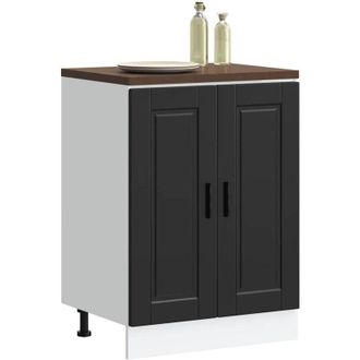 vidaXL Vidaxl - Armoire de cuisine Porto noir bois ding&eacute;nierie