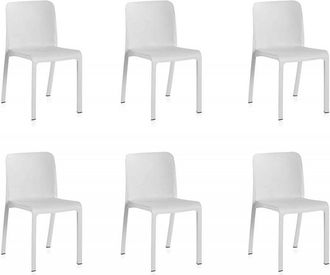 PEGANE Lot de 6 chaises de jardin empilables en r&eacute;sine coloris anthracite - Longueur 48 x Profondeur 53 x Hauteur 80 cm -PEGANE