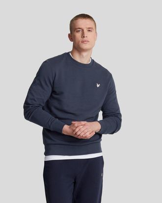 Lyle & Scott Diagonal gewebtes French Terry-Sweatshirt mit Rundhalsausschnitt - Mitternachtsmarine
