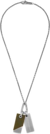 Emporio Armani Herren-Edelstahl-Halskette mit Karabinerverschluss, Mattes Silber