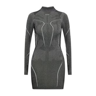Off-white Kleid mit Lurexgarn - - Sport - Damen - Grau - M/L