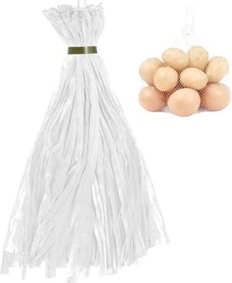 Generic Sacs Filets &agrave; Provisions - 100 Pi&egrave;ces Sacs &Agrave; L&eacute;gumes &Eacute;lastiques Avec Fermeture &Agrave; Boucle,Filet R&eacute;utilisable de 40 cm pour Conservation Aliments Course 