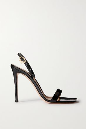 Gianvito Rossi Sandales &Agrave; Brides Arri&egrave;re En Cuir Verni Ribbon 105 - Noir