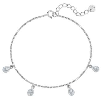 Glanzst&uuml;cke M&uuml;nchen Armband - Armband Sterling Silber Zirkonia wei&szlig; - Gr. ONESIZE - in Silber - f&uuml;r Damen