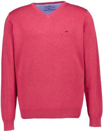 Fynch-Hatton Fynch-Hatton Herren Pullover rot Baumwolle unifarben