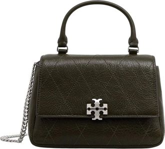 Tory Burch Mini Charlie Sac &agrave; Main Bandouli&egrave;re Matelass&eacute; avec Poign&eacute;e Sup&eacute;rieure - Femme - Sacs - Brun - Taille: ONE Size