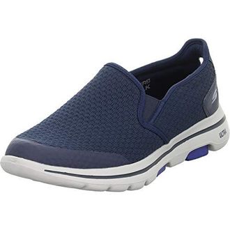 Skechers Go Walk 5 Apprize Baskets Enfiler Homme Bleu (Navy Textile/synthetic/white Trim Nvy) 46 EU