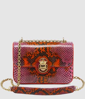 CLARIS VIROT Sac Ava Medium Python Abricot