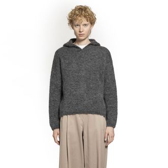 Max Mara Current Mohair Knit Hoodie Sweater