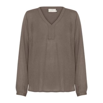 Kaffe Braune Langarmbluse Major - - Blouses & Shirts - Damen - Braun - S