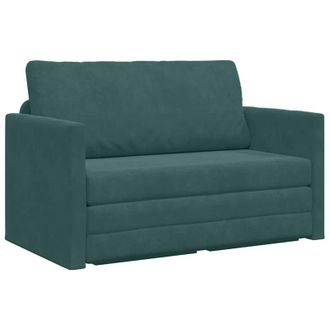 vidaXL Vidaxl - Canap&eacute;-Lit Vert fonc&eacute; 124 x 204 x 61 cm Velours