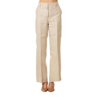 Max Mara Femme, Pantalons, Gris, Taille: 38 FR Pantalone in lino
