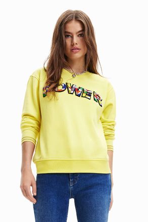 Desigual Womens Sweat_Power 8035 Sweatshirt, Yellow, M