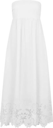Max Mara Femme, Robes, Blanc, Taille: 36 FR Linen Canvas Bustier Dress