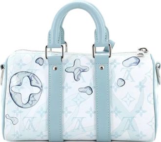 Louis Vuitton Keepall Bandouliere Bag Limited Edition Aquagarden Monogram Canvas 25 crossbody bag - Blau