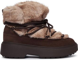 Tommy Hilfiger Schneeschuhe Fur Suede Lace-Up Snow Boot FW0FW09545 Braun