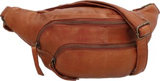 Gusti G&uuml;rteltasche Leder Sverre - Vintage Bauchtasche Leder f&uuml;r Damen & Herren - Praktische H&uuml;fttasche mit 3 F&auml;chern & Zippern