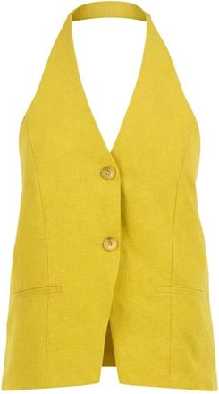 Twinset Femme, Vestes, Vert, Taille: 36 FR Gilet ajust&eacute; &agrave; col en V