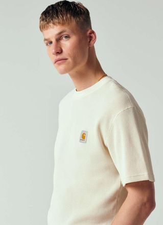 Carhartt Work in Progress Nelson - T-Shirt in Hellbeige mit Waffelstruktur-Neutral