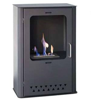 Dmora Bioethanolofen Altidona, Bioethanol-Kamin, &Ouml;ko-Ofen, Heizung ohne Schornstein, Made in Italy, 50x30 h68 cm, Grau - Dmora