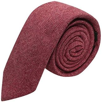 King & Priory Cravate &agrave; chevrons bordeaux