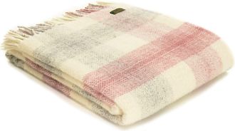 Tweedmill Wiesenkaro, 100 % Wolle, in Großbritannien hergestellt, Rosa