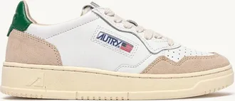 Autry BASKETS MEDALIST LOW EN CUIR BLANC ET AMAZON ET DAIM BEIGE