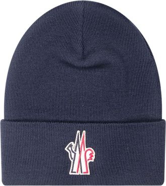 Moncler Homme, Accessoires, Bleu, Taille: ONE Size Tricolor Wool Beanie