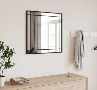 vidaXL Furniture Limited - Miroir mural noir 60x60 cm carré fer