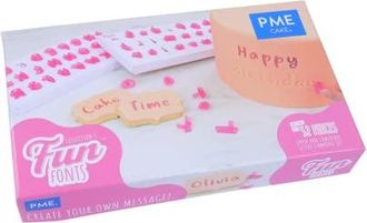 PME Fun Fonts - Alphabetbuchstaben in Groß- und Kleinbuchstaben für die Tortengestaltung, Satz mit 52 Buchstaben, Kollektion 3, Rosa, FF58