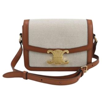 Celine Sac bandouli&egrave;re Jacquard Pre-owned - Femme - Pre-owned - Beige - Taille: ONE Size