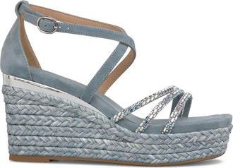 Alma En Pena Alma EN Pena, Femme, Chaussures, Bleu, Taille: 41 EU Esparto Wedge Sandal Multiposition Straps