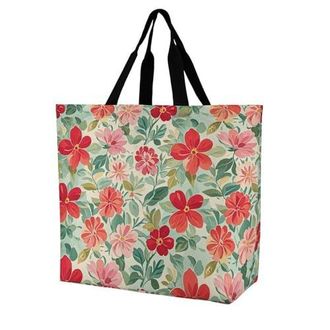 Generic Motifs Floraux Sac A Main Femmes L&eacute;ger Tote Bag Pliable Sac Fourre-Tout Pour Travail Shopping Quotidienne