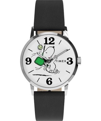 Timex Peanuts Marlin Schwarz Unisex Armbanduhr TW2Y50400