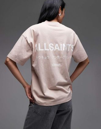 AllSaints Underground Etta - T-Shirt in Zartrosa