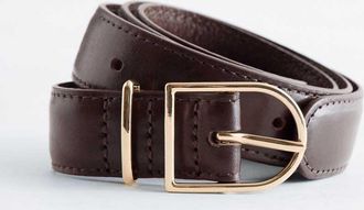 & Other Stories Lederg&uuml;rtel in Schokoladenbraun mit goldfarbener Schnalle-Brown