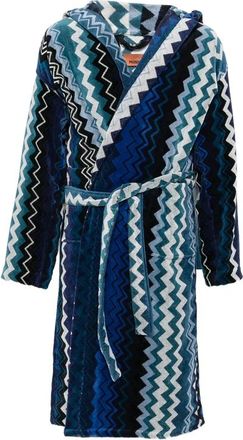 Missoni Home Femme, V&ecirc;tements de nuit et de d&eacute;tente, Bleu, Taille: 38 FR Giacomo Hooded Bathrobe