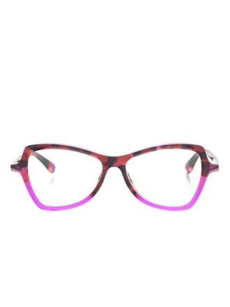 Theo Eyewear lunettes de vue Bedtime &agrave; monture papillon - Marron