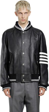 Thom Browne 4-Bar Leather Bomber