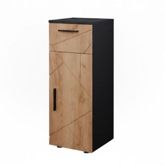 Vicco Midischrank Goldkraft Eiche/Anthrazit Irma 30x81x30 cm - Badezimmerm&ouml;bel, Ideal f&uuml;r kleine R&auml;ume und schmale Nischen