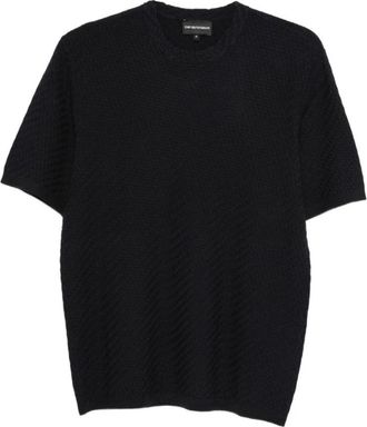 Emporio Armani Homme, Tops, Bleu, Taille: S Textured Knit T-Shirt