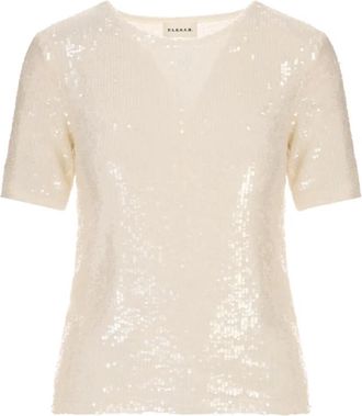 P.A.R.O.S.H. P.a.r.o.s.h., Femme, Blouses et Chemises, Blanc, Taille: 42 FR Full Sequins Blouse