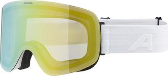 Alpina PENKEN - verspiegelte, beschlagfreie, rahmenlose Skibrille mit 100% UV-Schutz für Erwachsene - white matt - one size