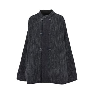 Emporio Armani Wool-blend reversible oversized jacket Woman 42