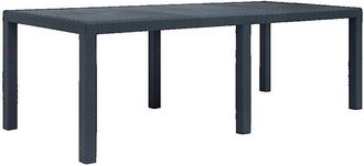 vidaXL Table de jardin Plastique Aspect rotin Gris 220x90x72 cm