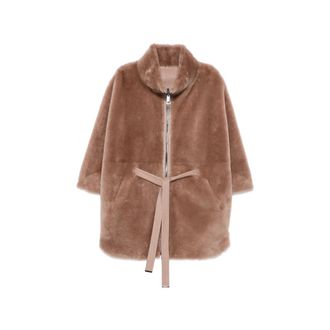 Suprema Belted Shearling Jacket